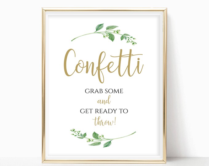 Confetti Wedding Sign Printable Template, Wedding Décor, Printable ...