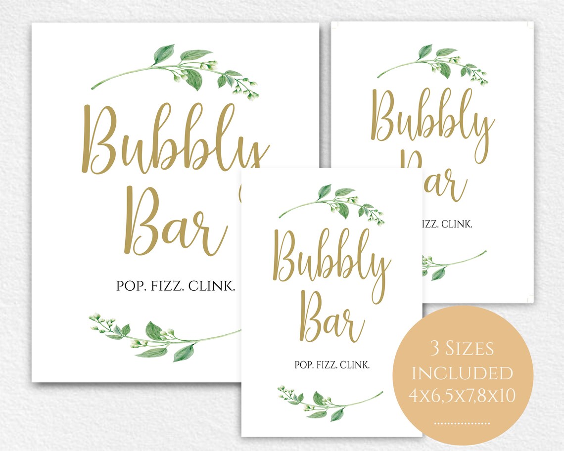Bubbly Bar Printable Bubbly Bar Sign Printable Bar Signs Pop | Etsy
