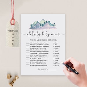 Celebrity Baby Names Game Printable & Virtual, Editable Template ...