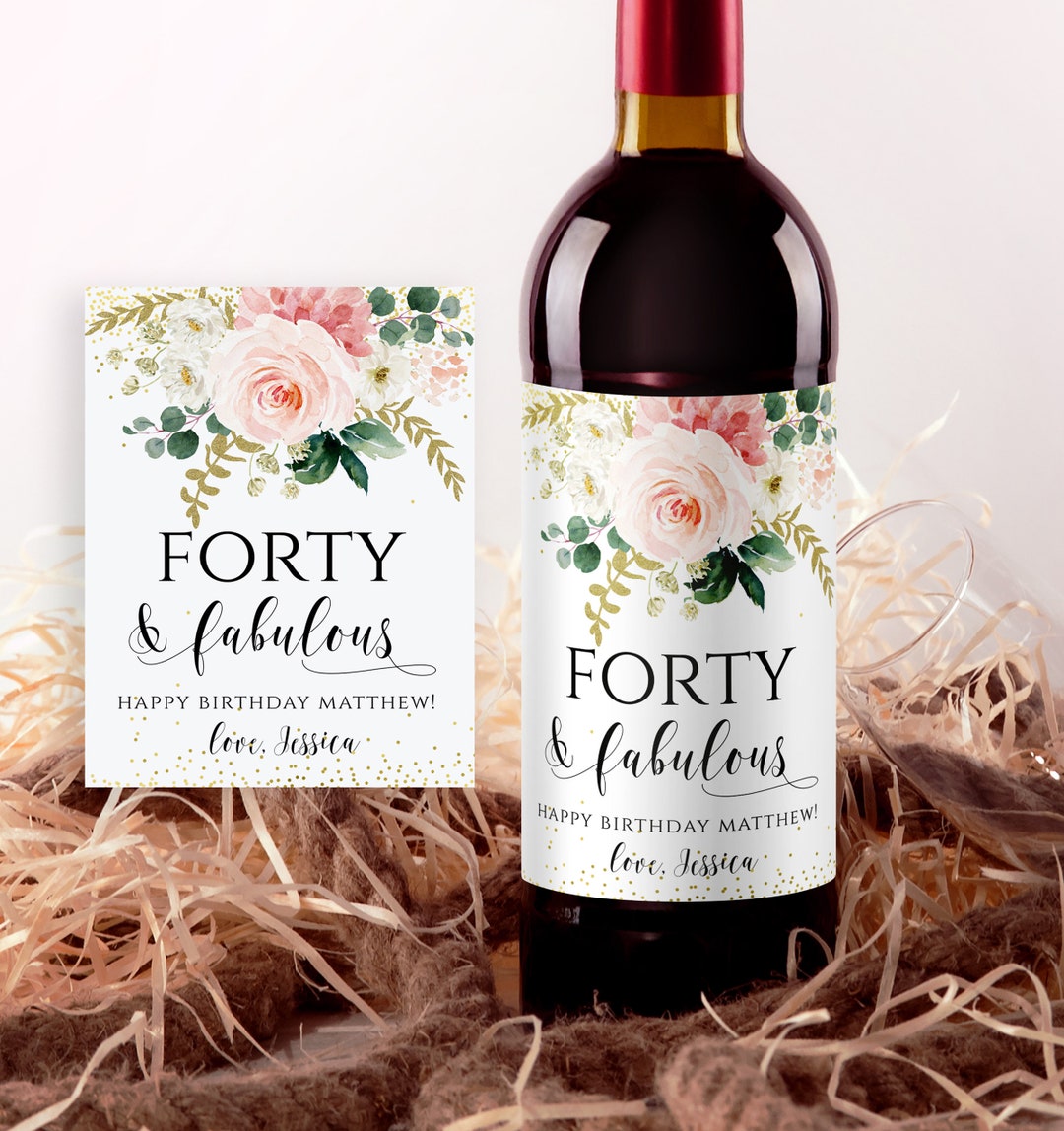 Personalized Floral Birthday Wine Label Template (SPB) - Etsy