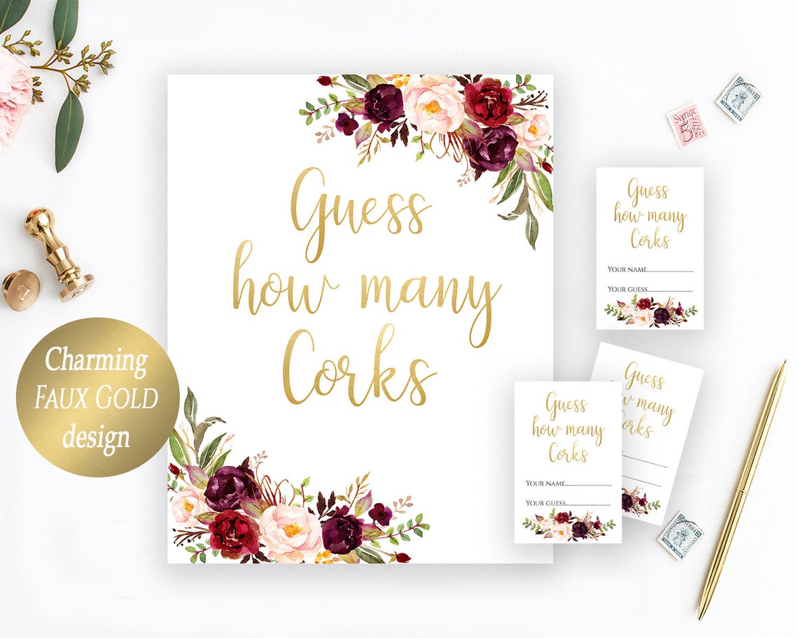 Printable Guess How Many Corks Are in the Jar Sign Printable | Etsy