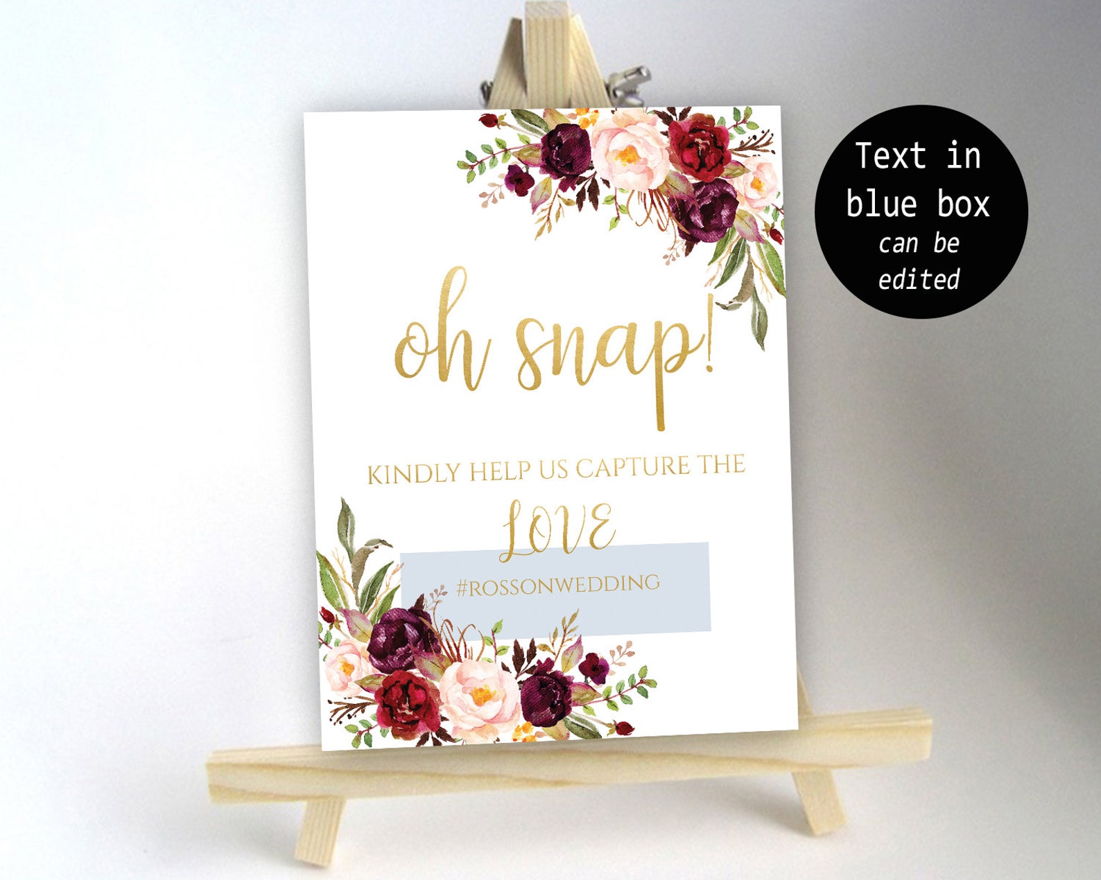 Printable Oh Snap Wedding Sign Internet Sign Hashtag Sign | Etsy