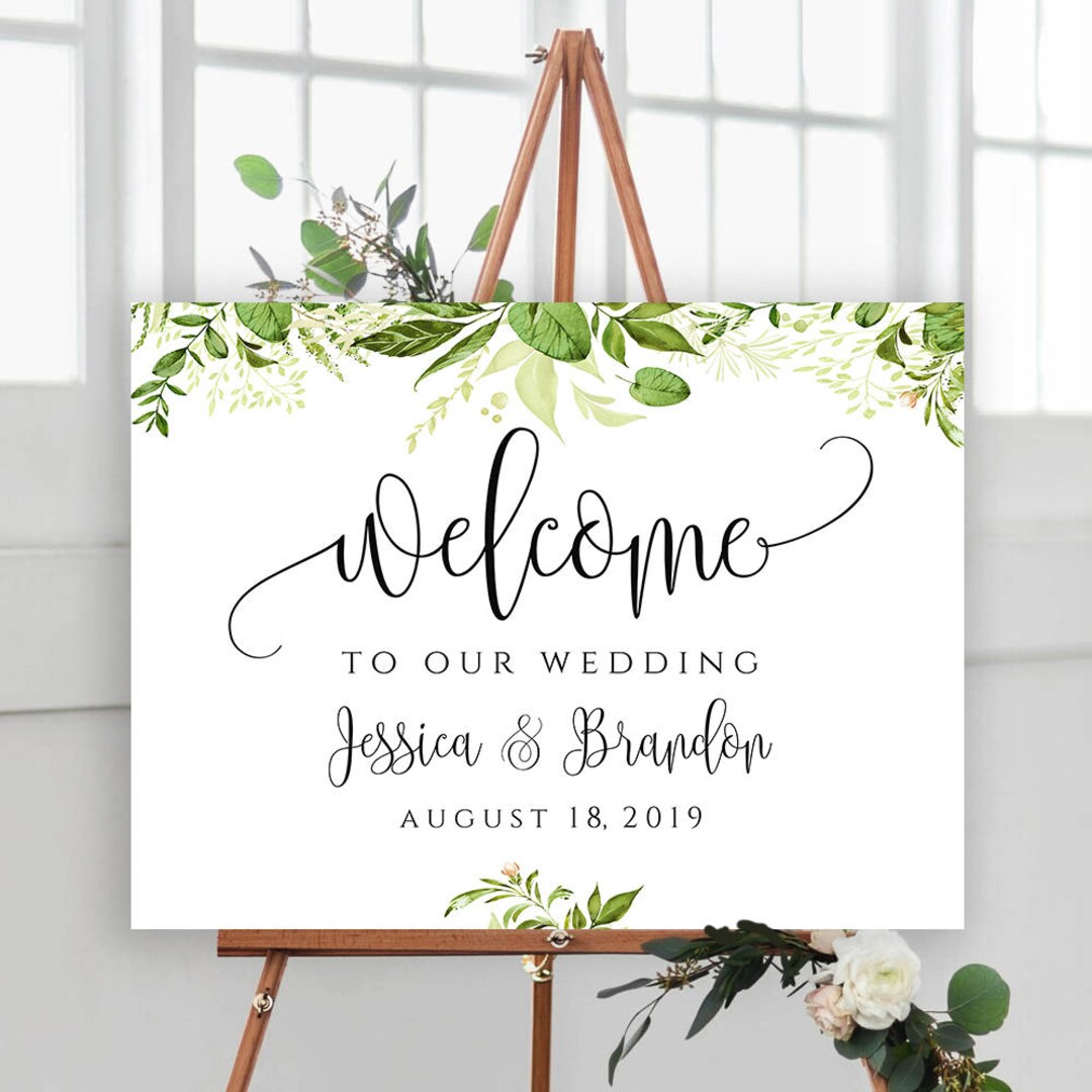 Landscape Welcome to Our Wedding Editable Wedding Signs Welcome Wedding ...