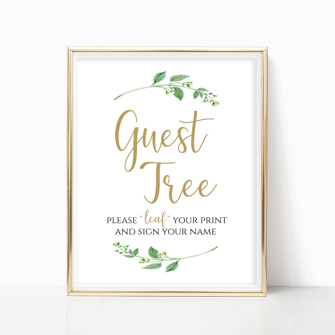 Printable Guest Tree Sign Please Leaf Your Name Guest Book - Etsy