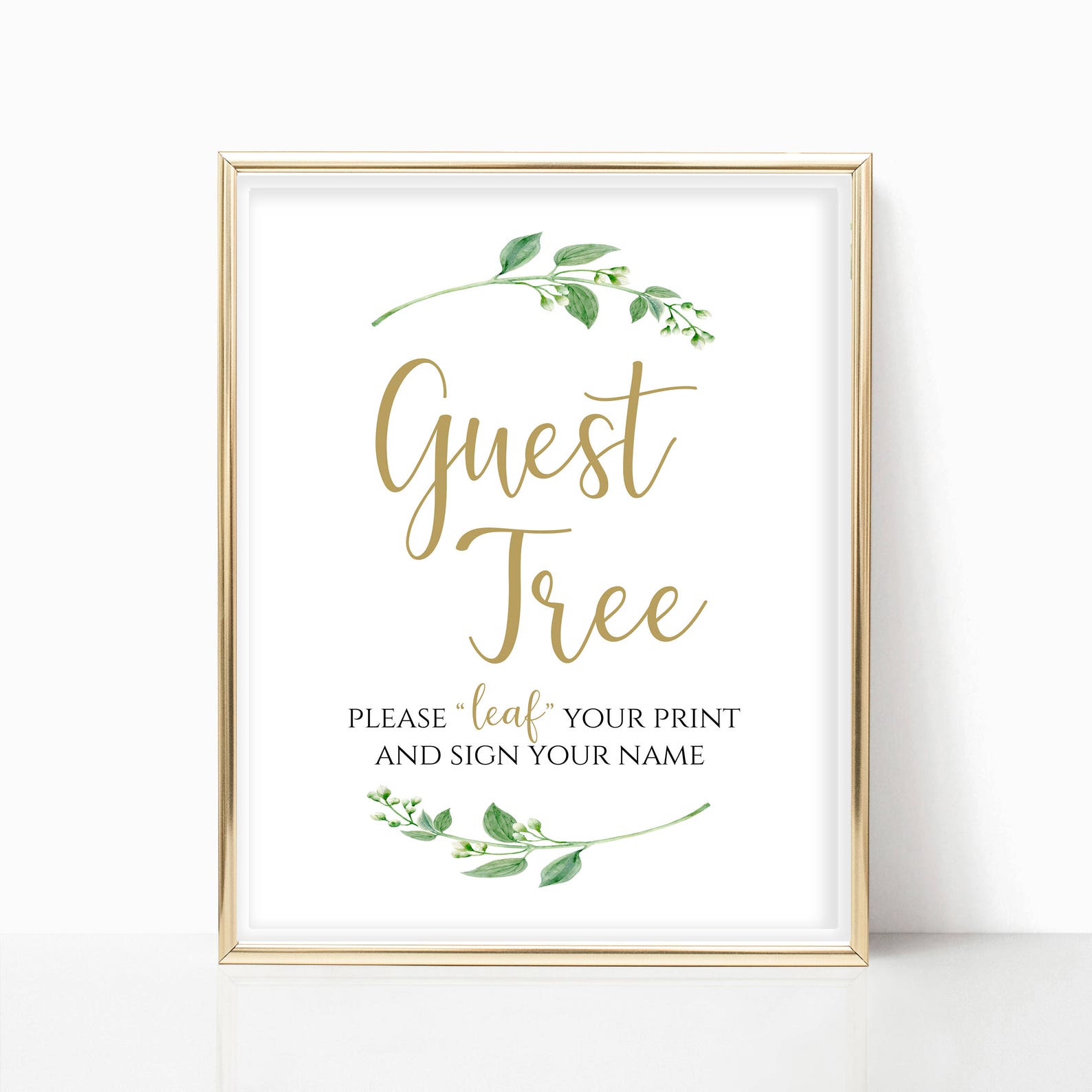 Printable Guest Tree Sign Please Leaf Your Name Guest Book - Etsy