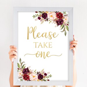 Printable Please Take One Sign Wedding Favor Sign Reception Wedding ...