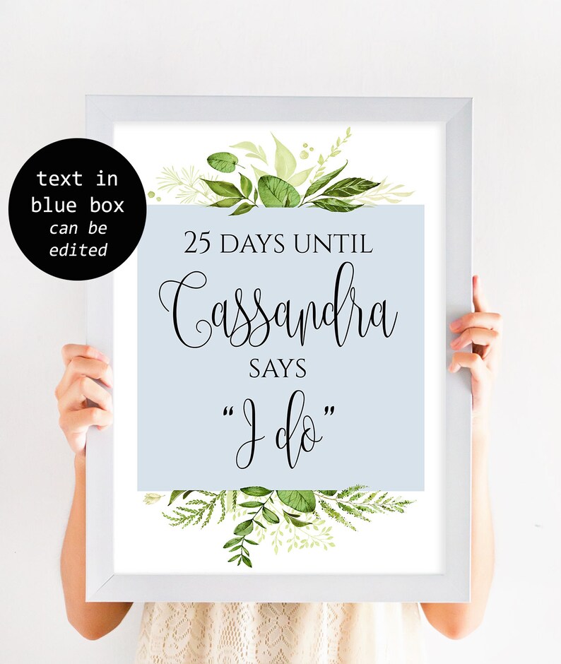 Days Until She Says I Do Sign Bridal Shower Sign Bridal Sign - Etsy