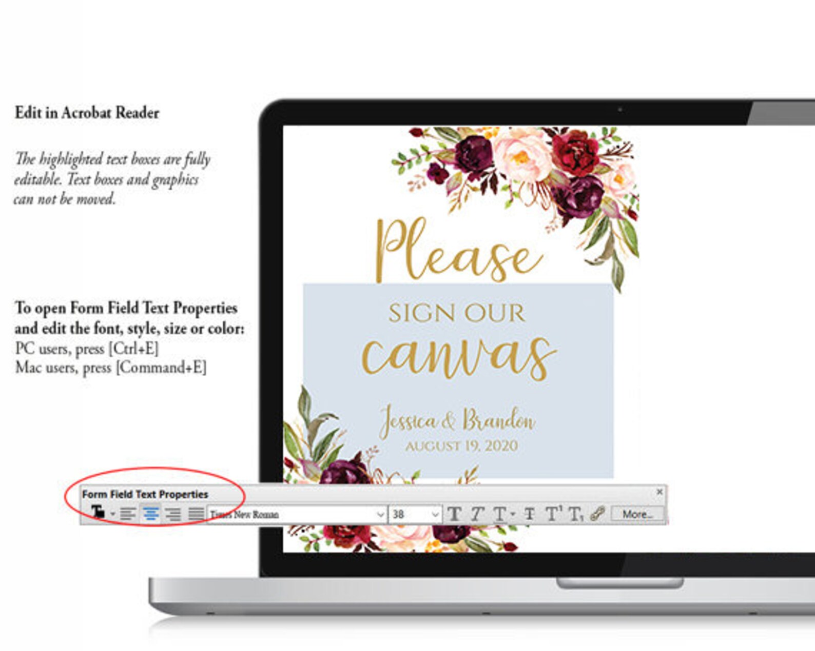 Printable Please Sign Template Please Sign Our Canvas | Etsy