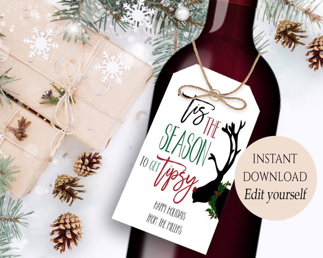 Printable Holiday Gift Tags Christmas Favor Tags Printable Instant ...