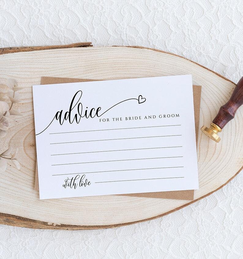 Wedding Advice Sign and Card Printable Advice and Wishes - Etsy