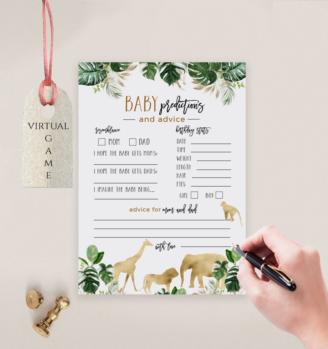 Baby Predictions Virtual & Printable Baby Shower Game, Baby Prediction ...
