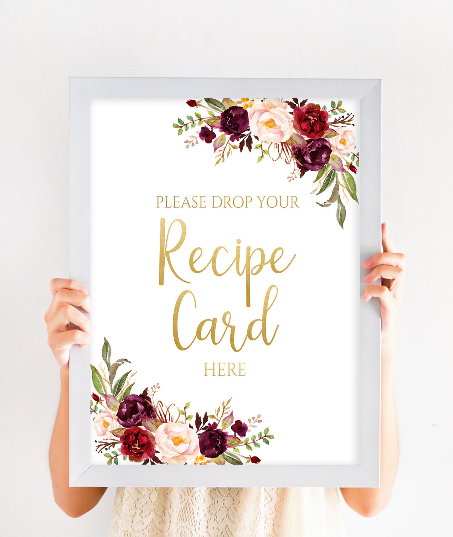 Please Drop Your Recipe Card Here Sign Recipe Card Drop Decor | Etsy