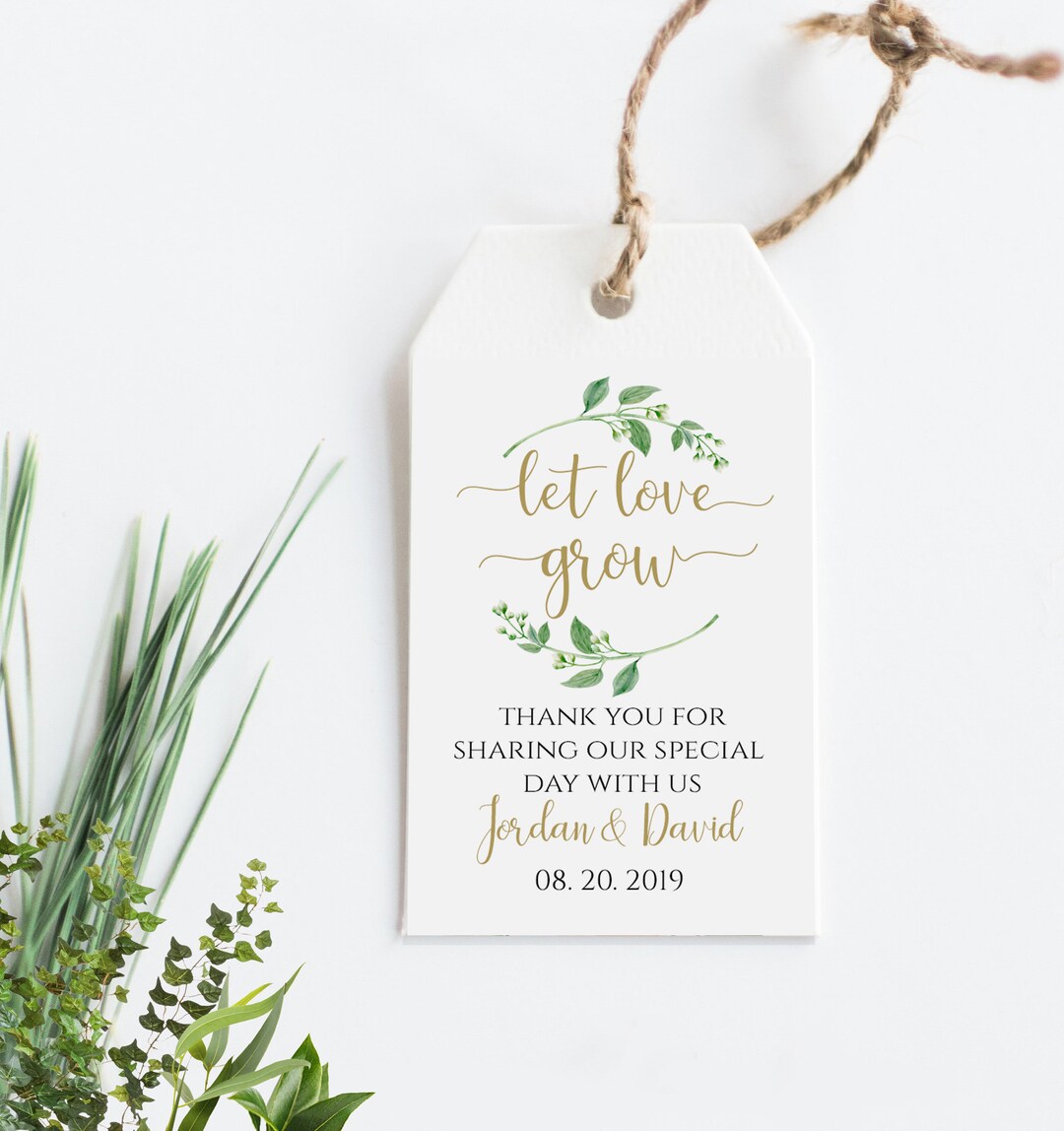 Let Love Grow Tag, Plant Seed Wedding Favor, Bridal Shower Favor, Plant ...