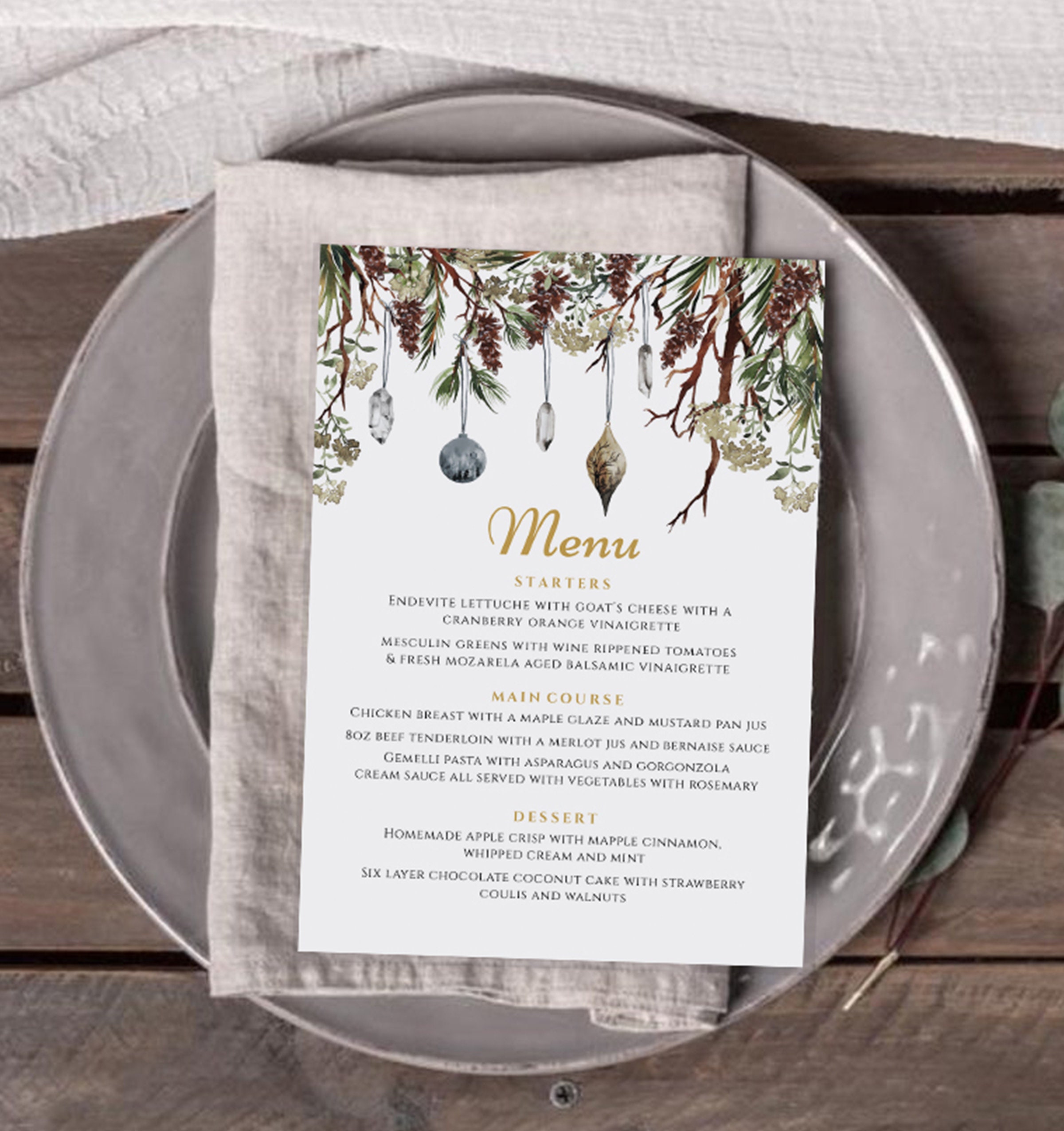 Winter Themed Menu Template