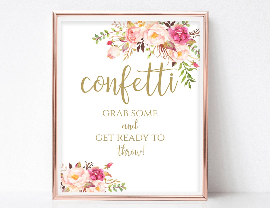 Confetti Printable Confetti Sign Printable Wedding Confetti Sign ...