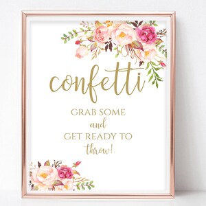 Confetti Printable Confetti Sign Printable Wedding Confetti Sign ...