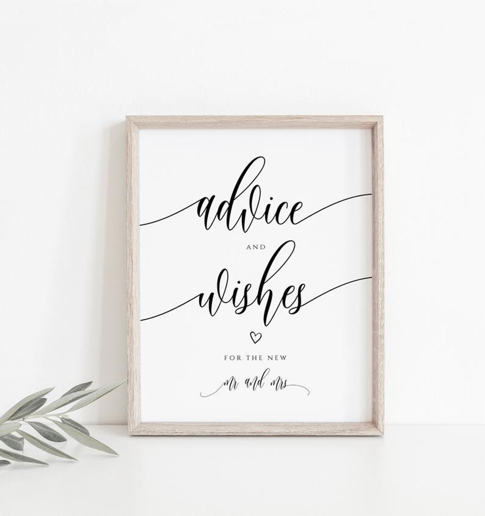 Wedding Advice Sign and Card Printable Advice and Wishes - Etsy
