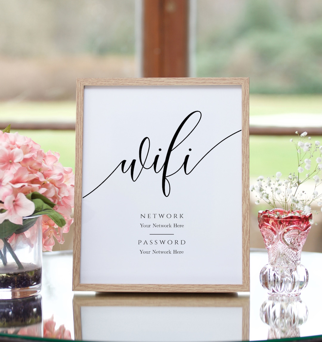 Editable Wifi Password Sign: Guest Room Decor (instant Download, SPC ...