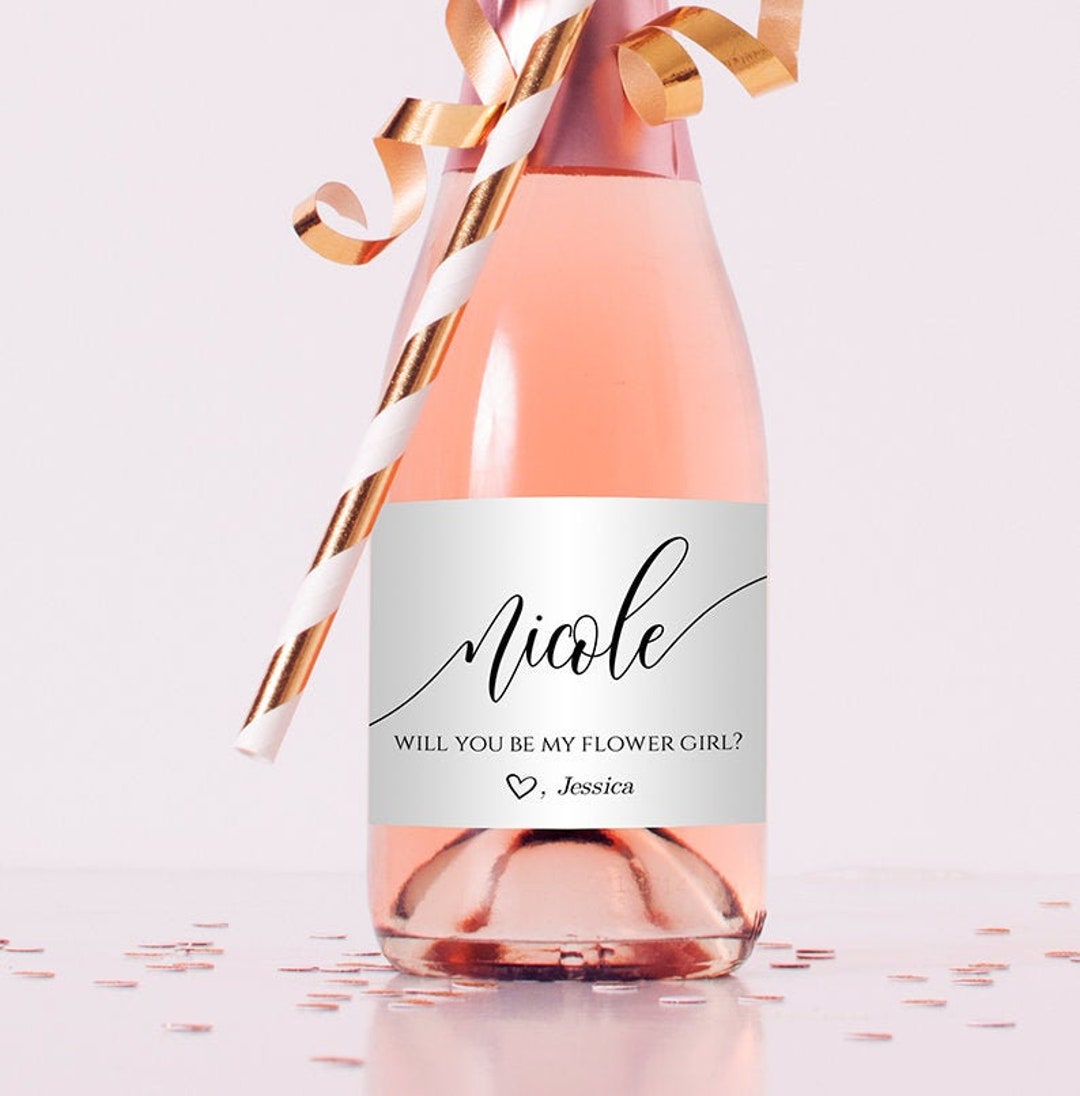 Bridesmaid Proposal Labels, Mini Champagne Wine Label, Instant Download ...