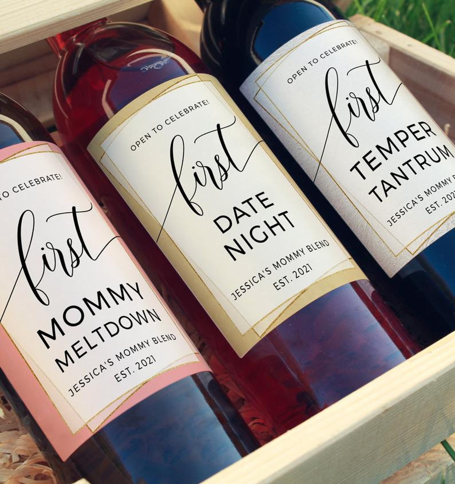 New Mom Gift Wine Labels Mommy Milestones Baby Shower Gift Wine Fun New ...