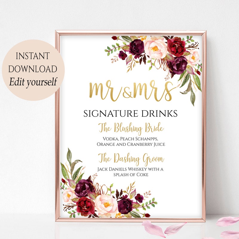 Flower Signature Template - Etsy