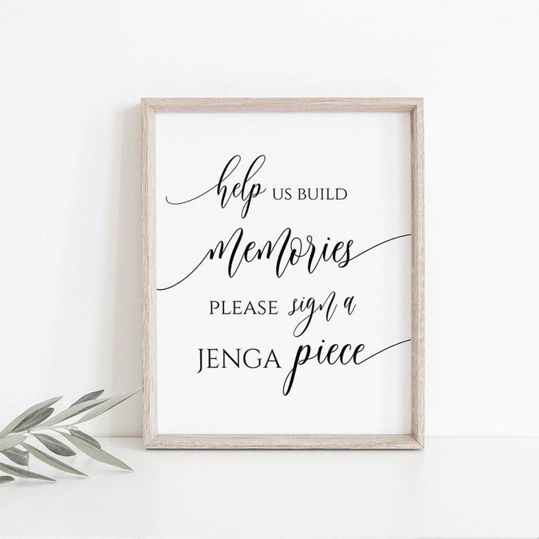 Jenga Guest Book Sign, Editable Wedding Jenga Sign, Printable Jenga ...