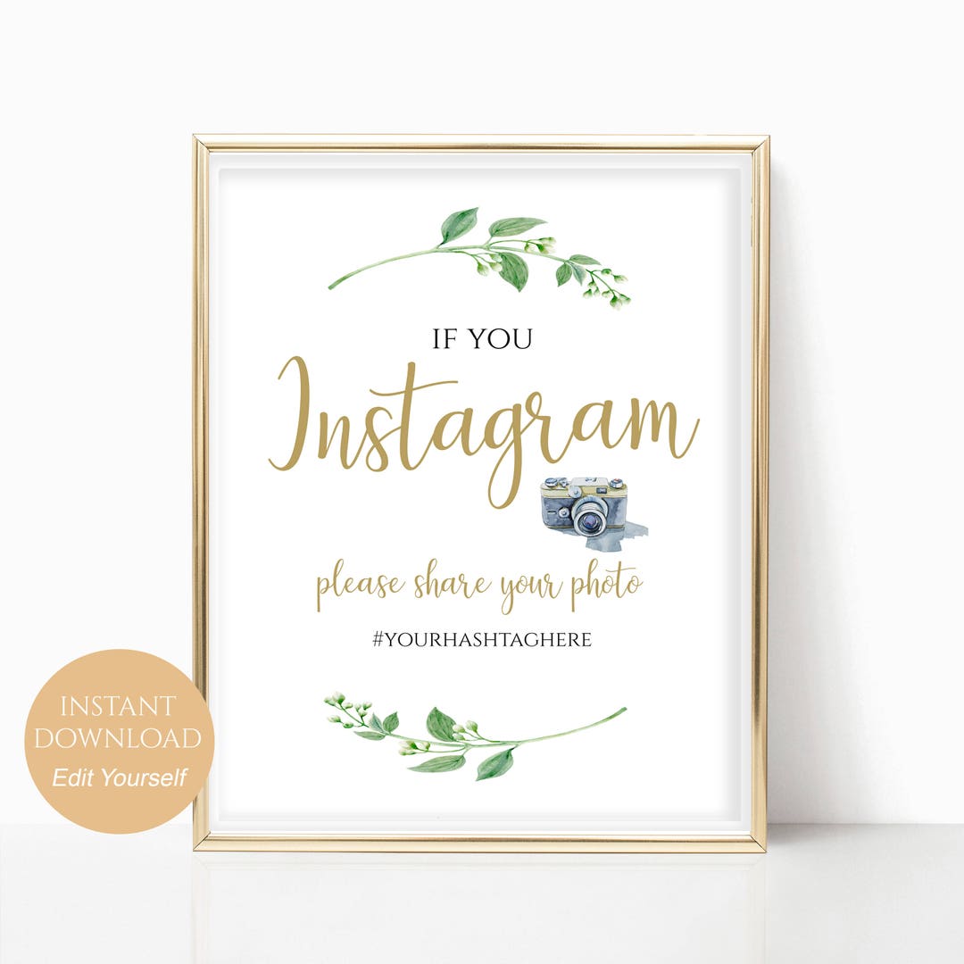 If You Instagram Printable Hashtag Sign Instagram Sign Social Media ...