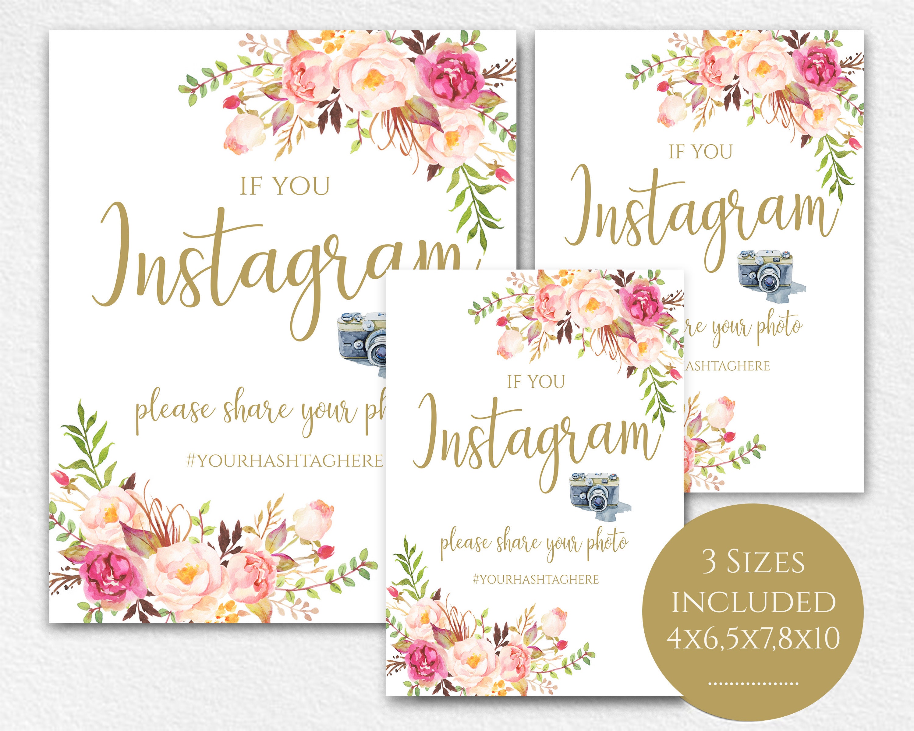If You Instagram Printable Hashtag Sign Editable Instagram - Etsy