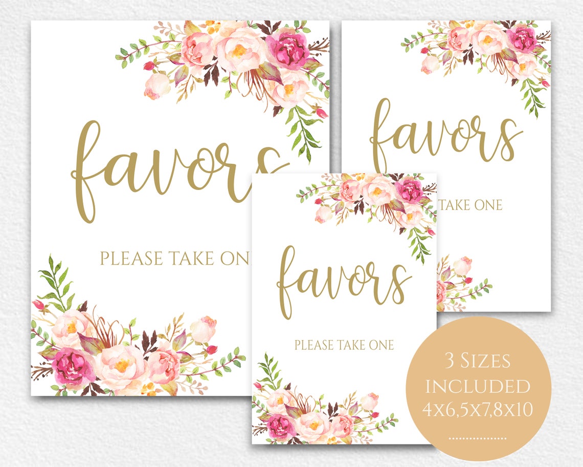 Wedding Favor Sign Shower Favor Sign Birthday Party Favor Sign | Etsy