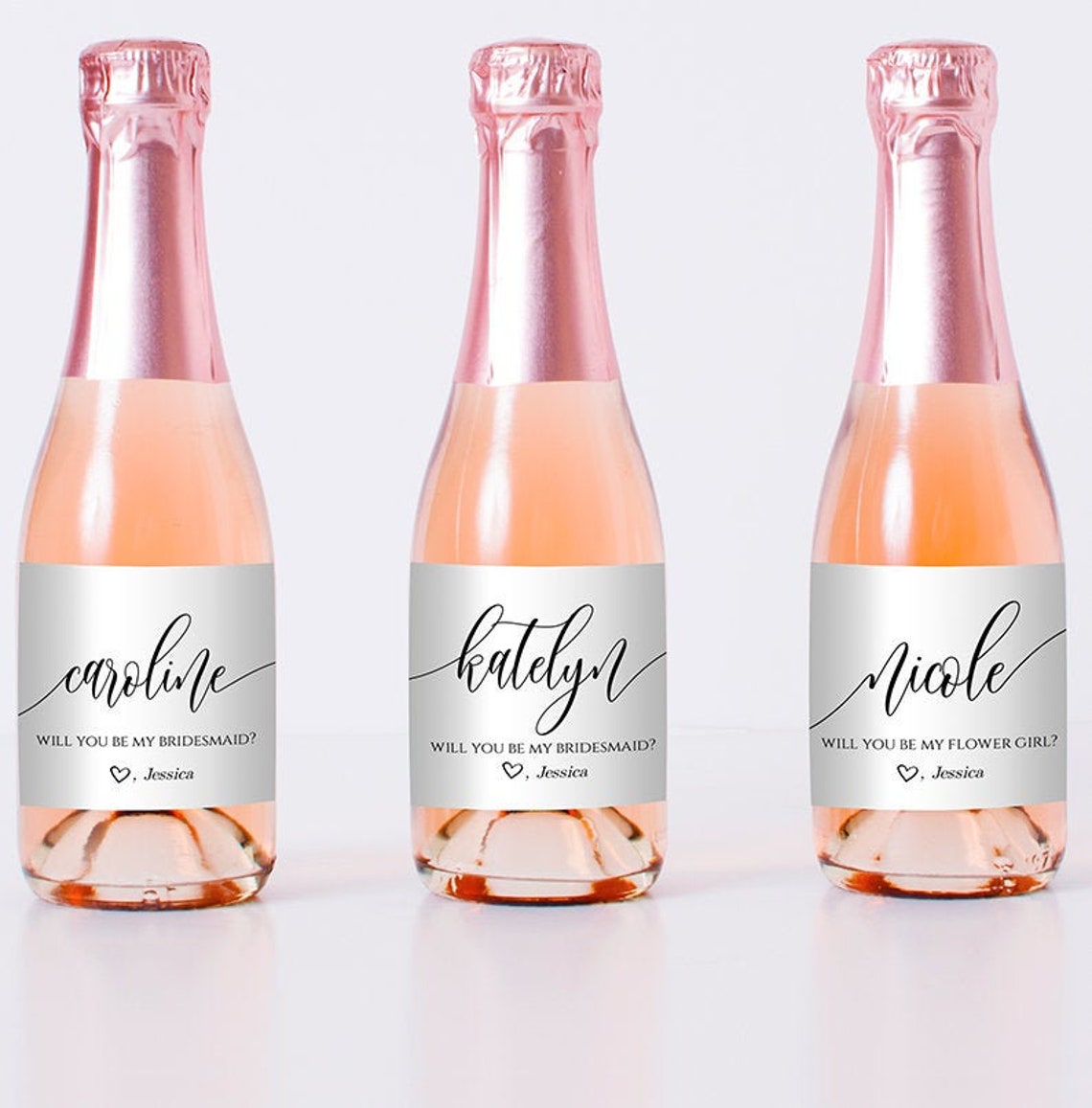 Bridesmaid Proposal Labels Mini Champagne Wine Label Instant - Etsy