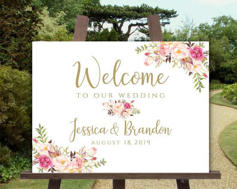 Printable Welcome Sign Wedding Horizontal Welcome Poster - Etsy