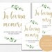 In Loving Memory Sign Memorial Table Sign in Memory Sign Memorial ...