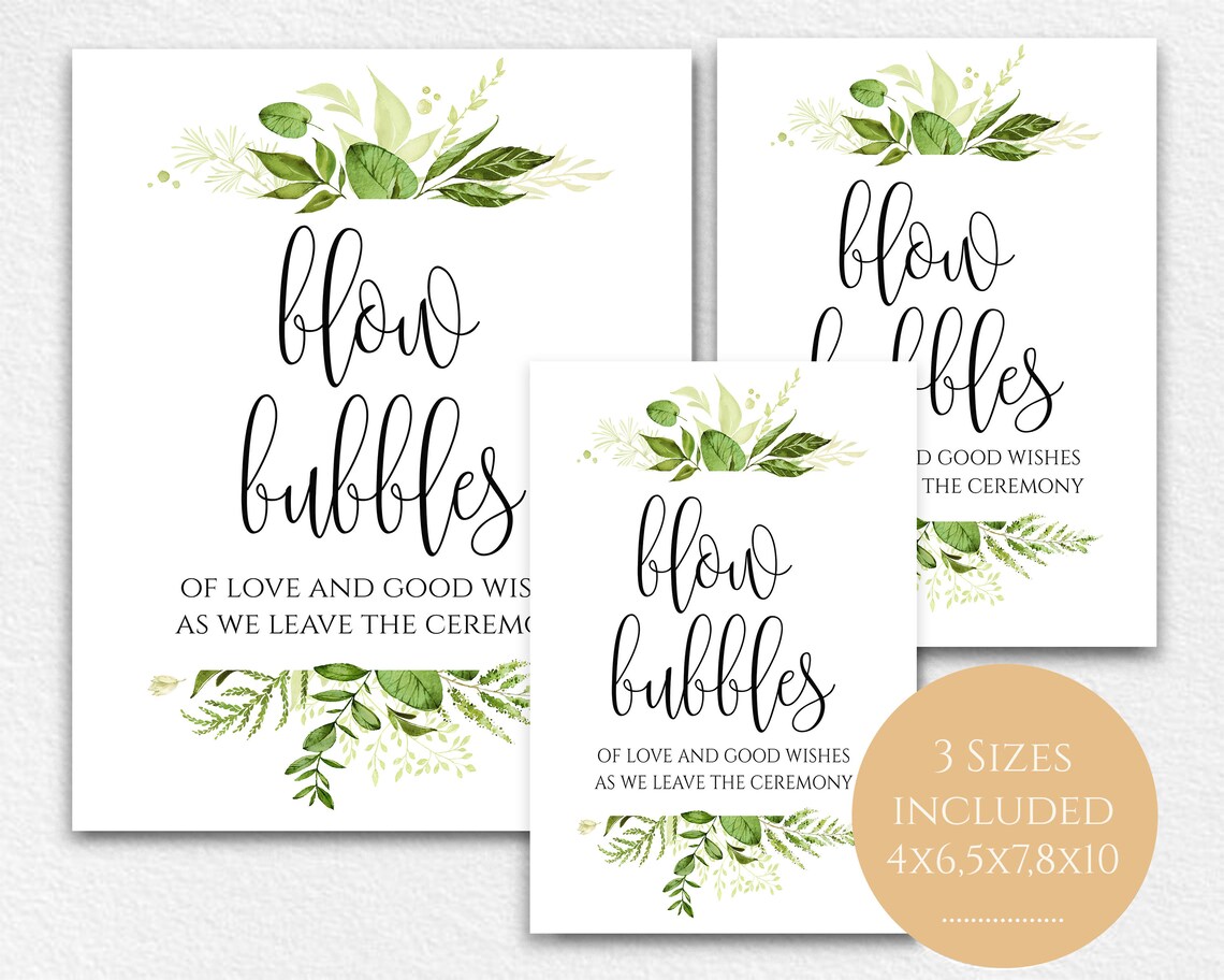 Printable Bubbles Sign Blow Bubbles Send off Sign Mr and Mrs - Etsy