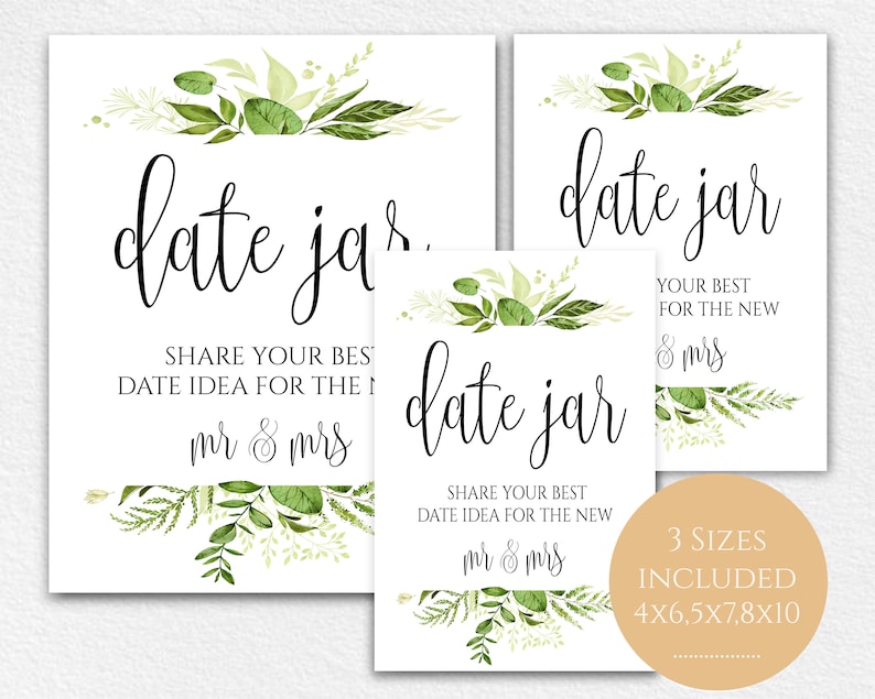 Printable Date Jar Sign Date Night Jar Date Night Sign Date | Etsy