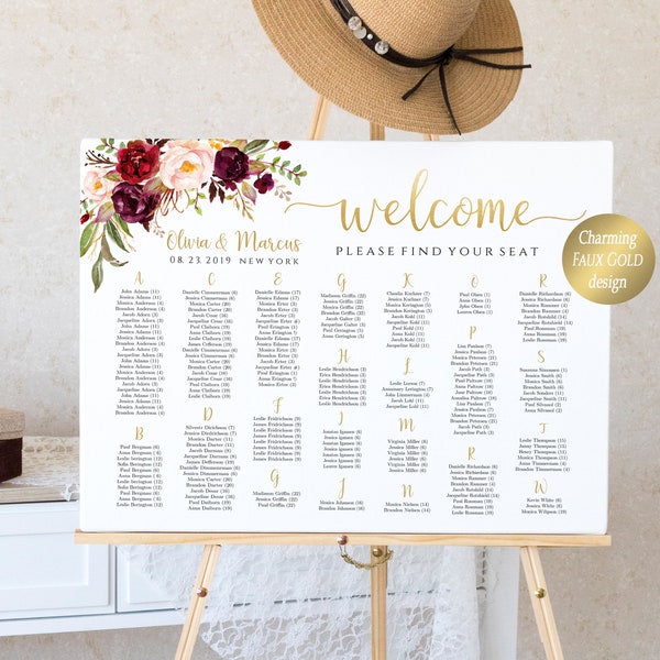 Seating Chart Frame - Etsy