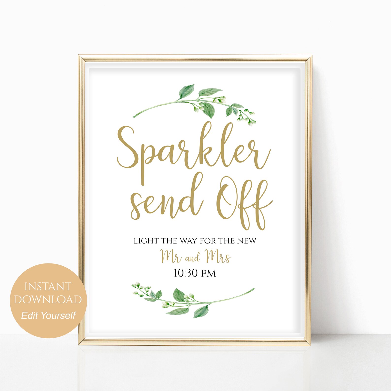 Personalized Sparkler Send off Sign Printable Sparkler Send | Etsy