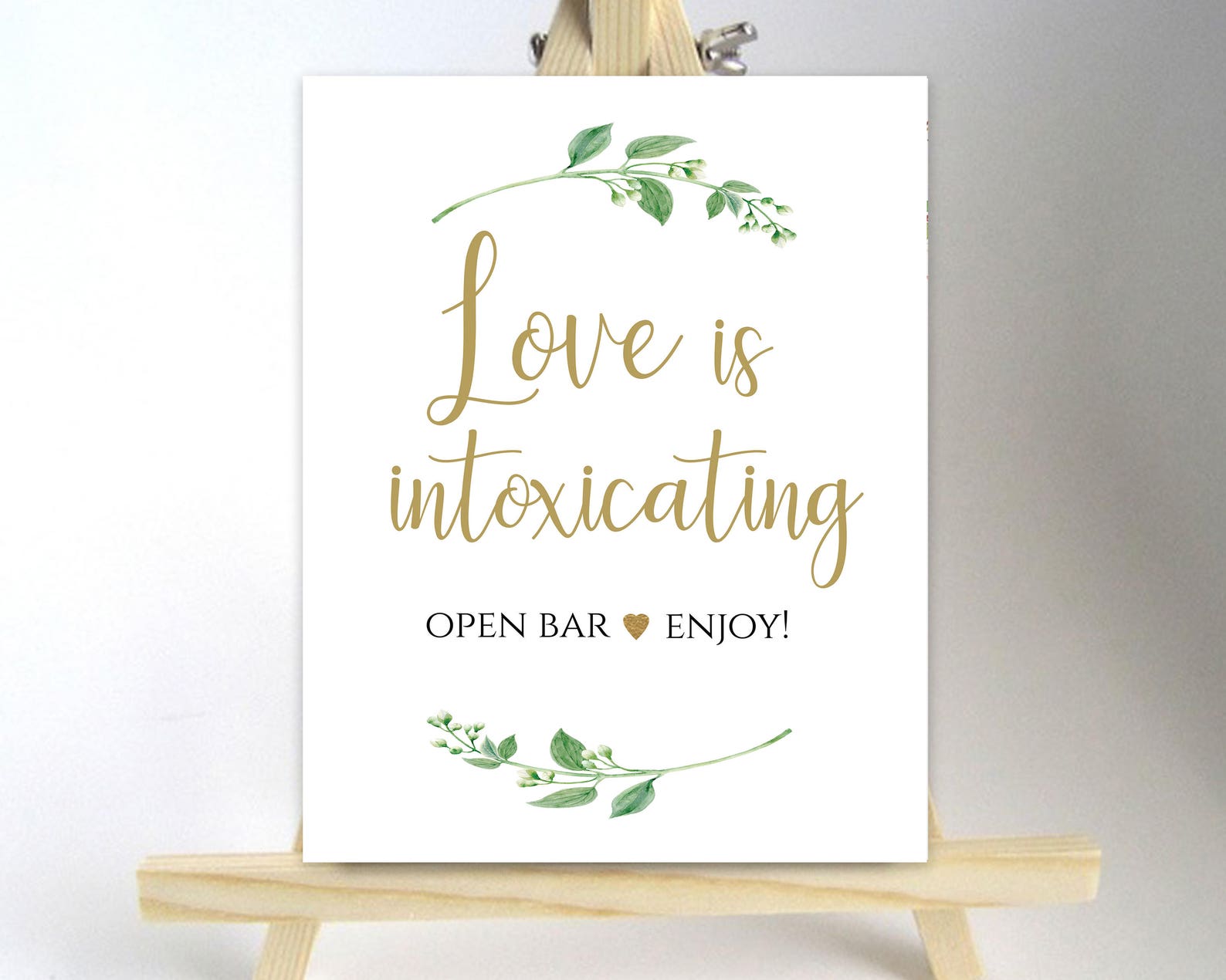 Love is Intoxicating Sign Printable Open Bar Sign Engagement - Etsy