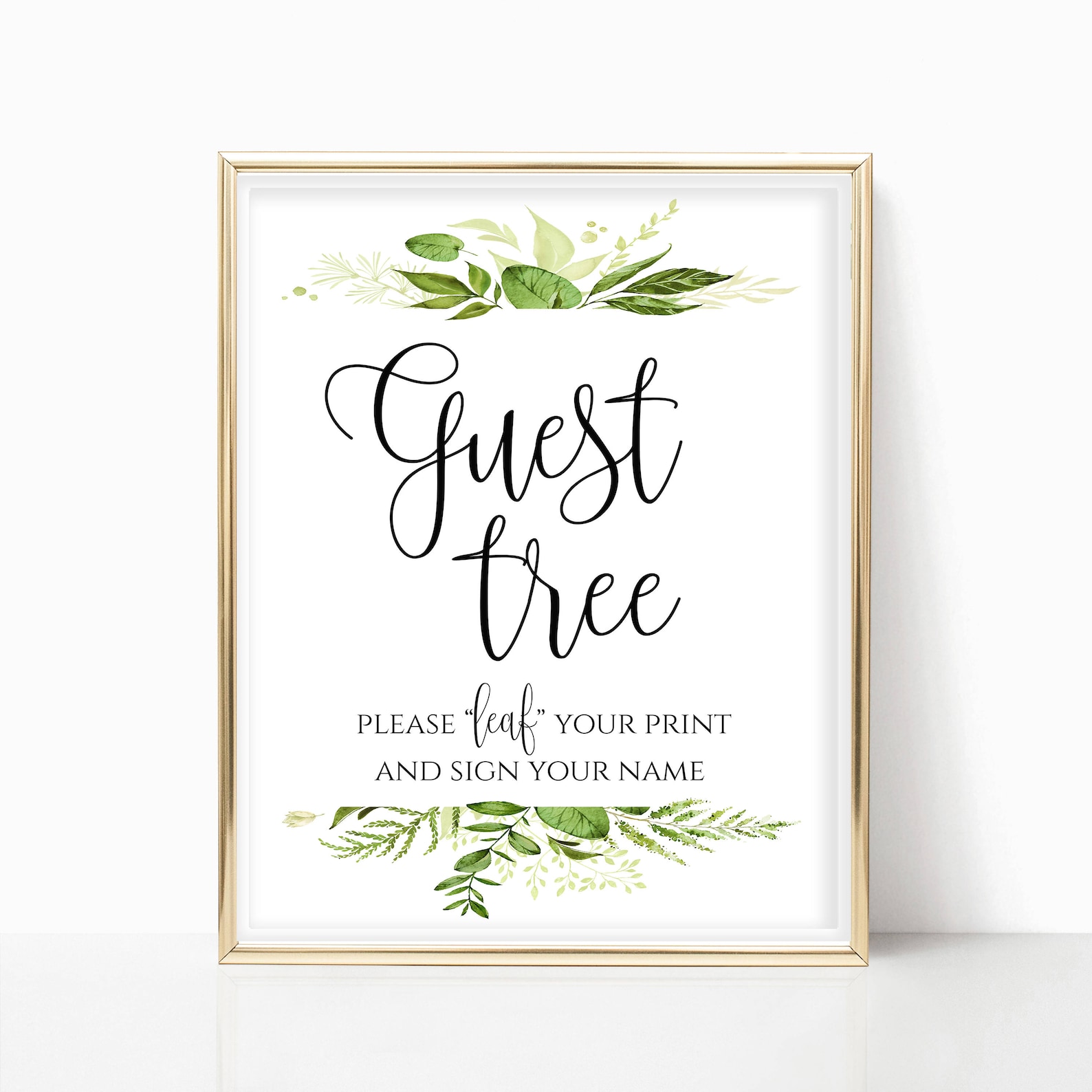 Printable Guest Tree Sign Please Leaf Your Name Guest Book | Etsy