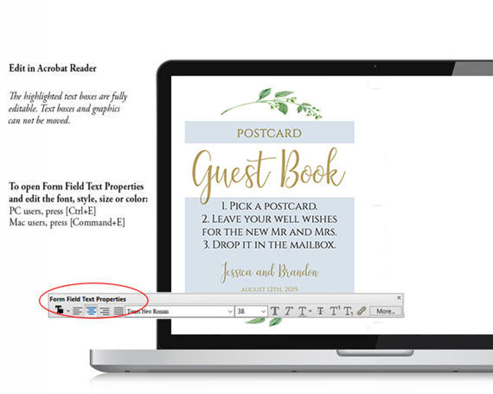 Printable Postcard Guestbook Sign Printable Guest Book Sign - Etsy