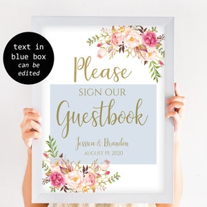 Printable Please Sign Template Please Sign Our Canvas, Guestbook, Globe ...