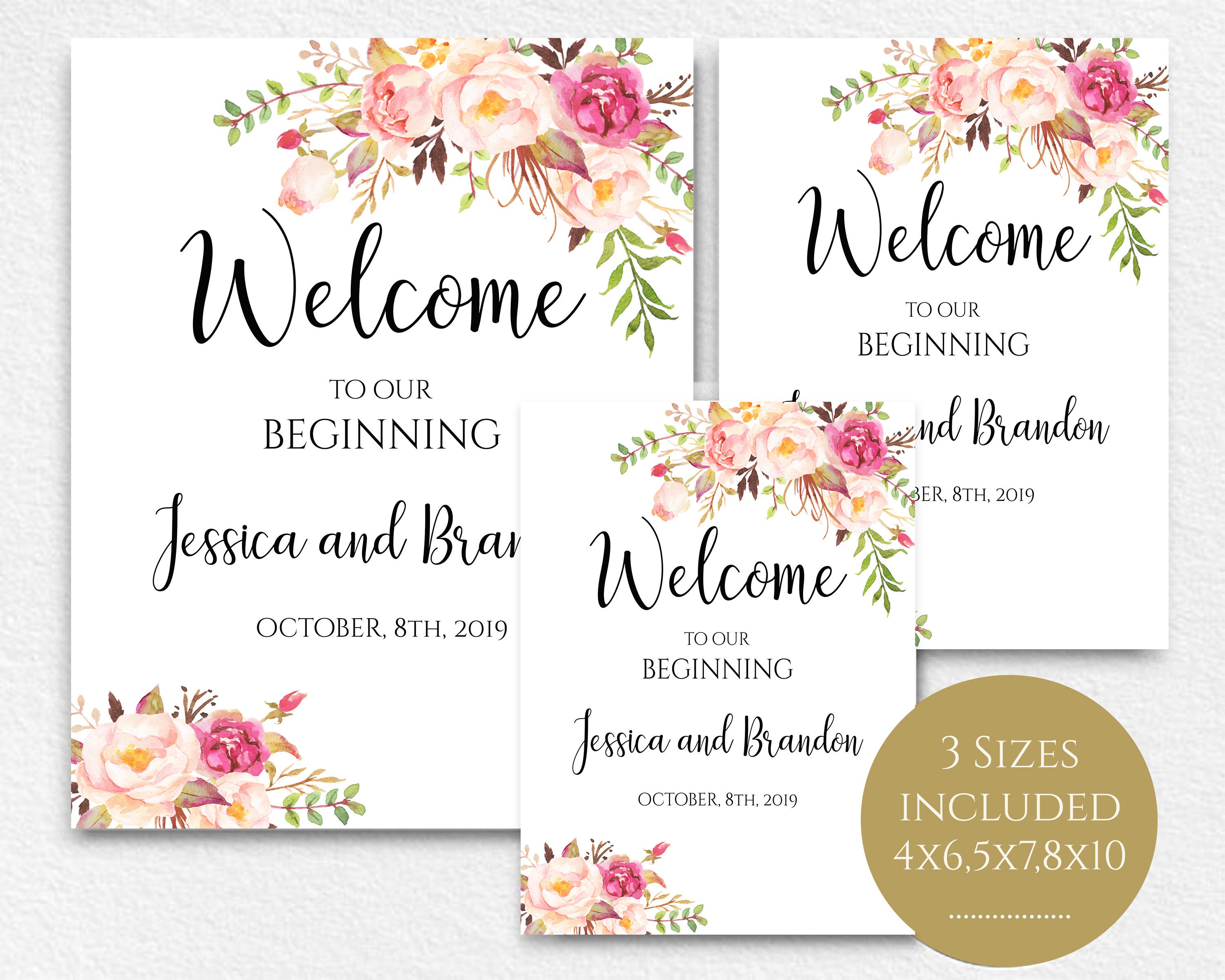Personalized Welcome To Our Beginning Welcome Wedding Sign | Etsy