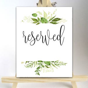 Reserved Printable Reserved Wedding Sign Reserved Table Sign Wedding ...