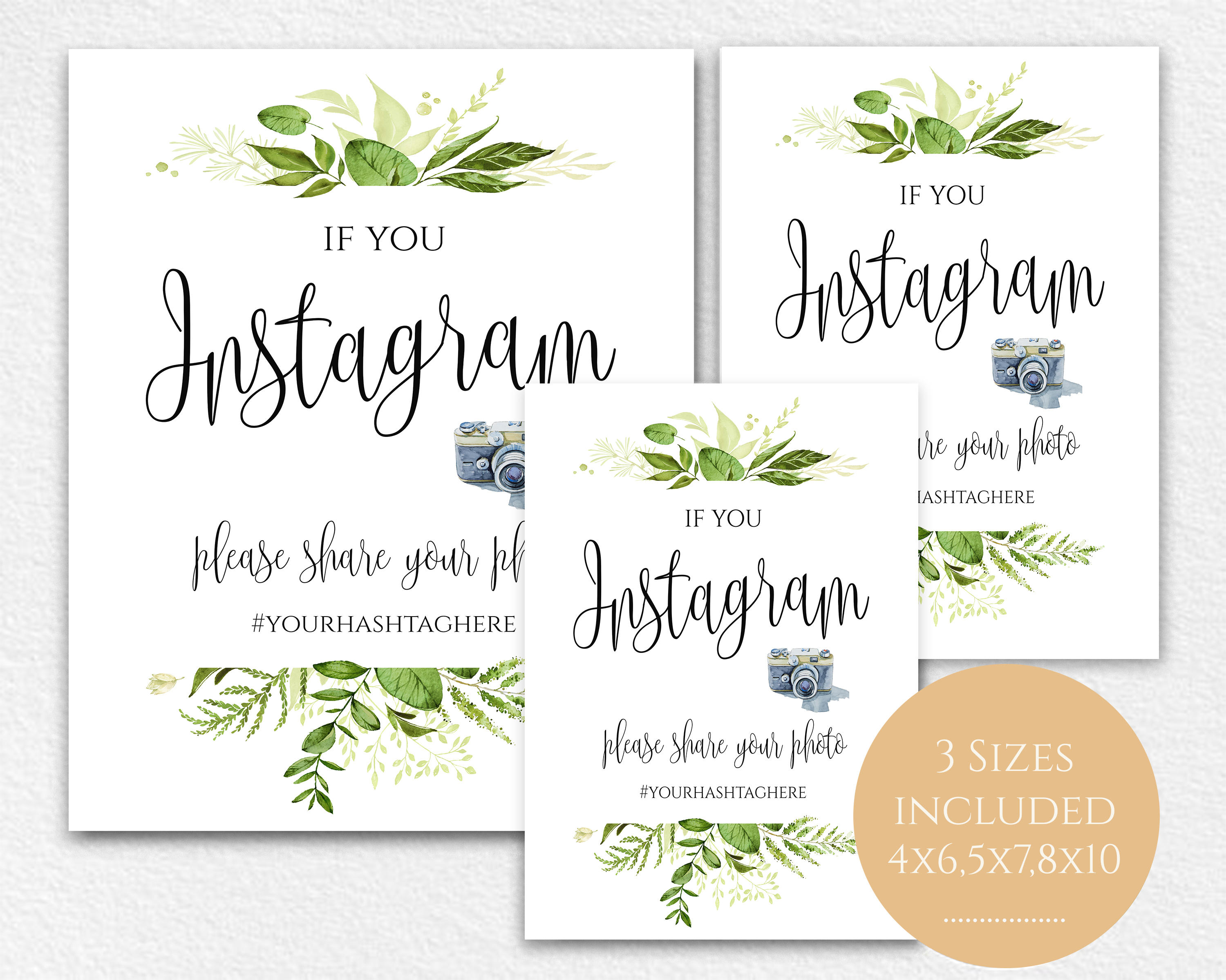 Printable Hashtag Sign If You Instagram Sign Wedding Hashtag | Etsy