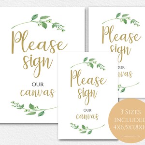Printable Please Sign Template Please Sign Our Canvas, Guestbook, Globe ...