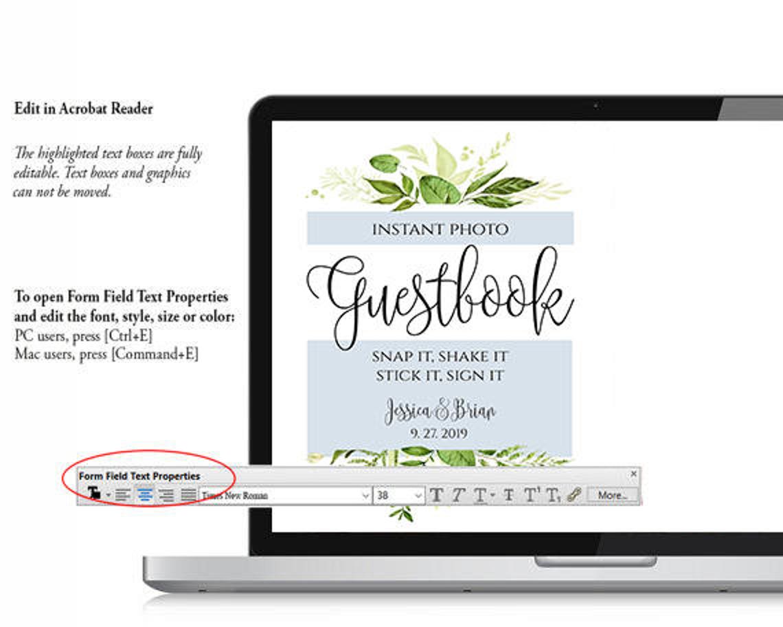 Personalized Guestbook Sign Editable Instant Photo Guest Book | Etsy