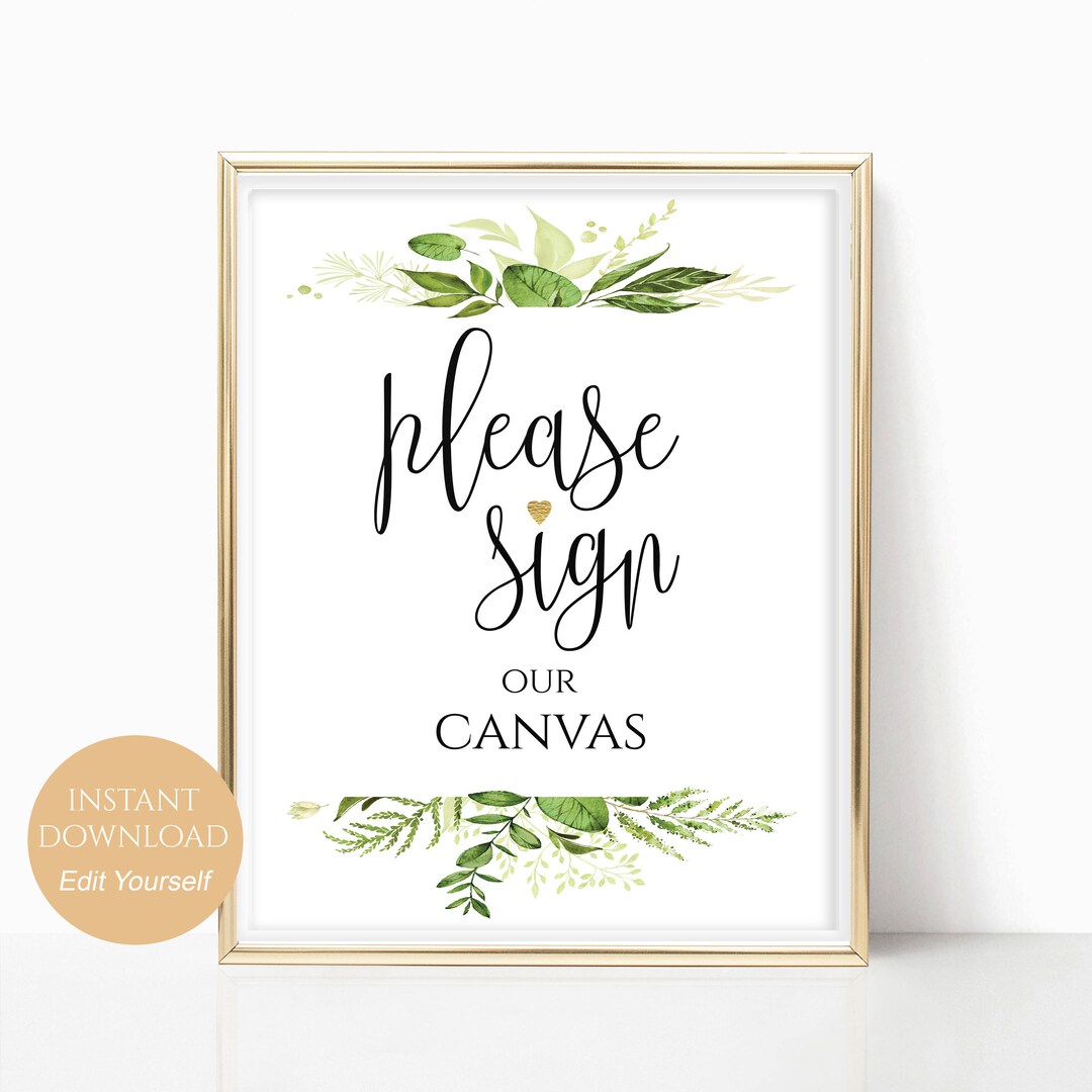 Printable Please Sign Template Please Sign Our Canvas, Guestbook, Globe ...