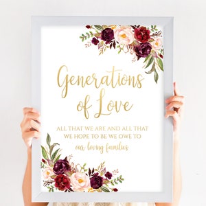 Printable Generations of Love Sign Wedding Signage All That We Are and ...