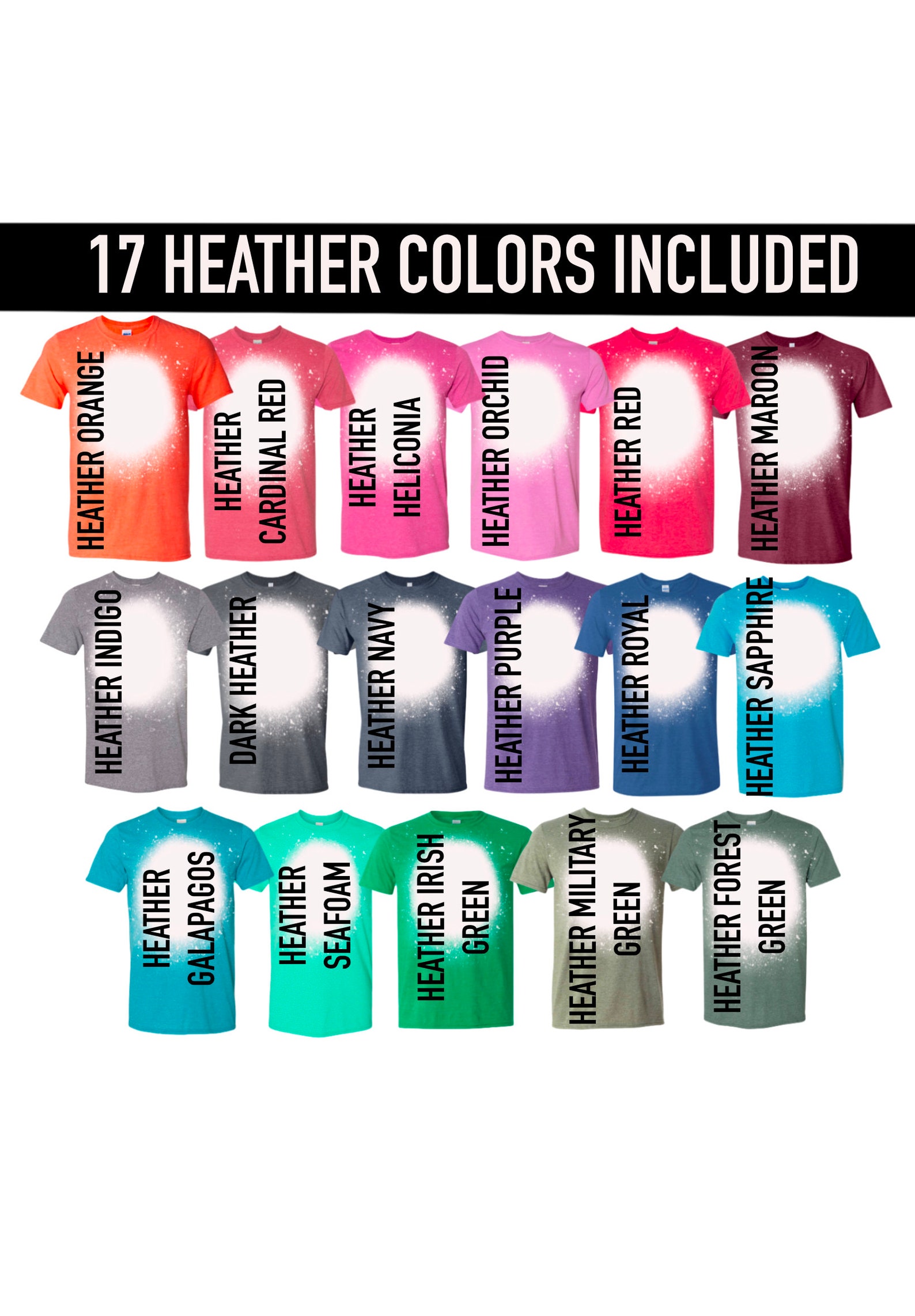 Gildan Softstyle Bleach Mockup Shirt Mockup Bundle Heather Etsy