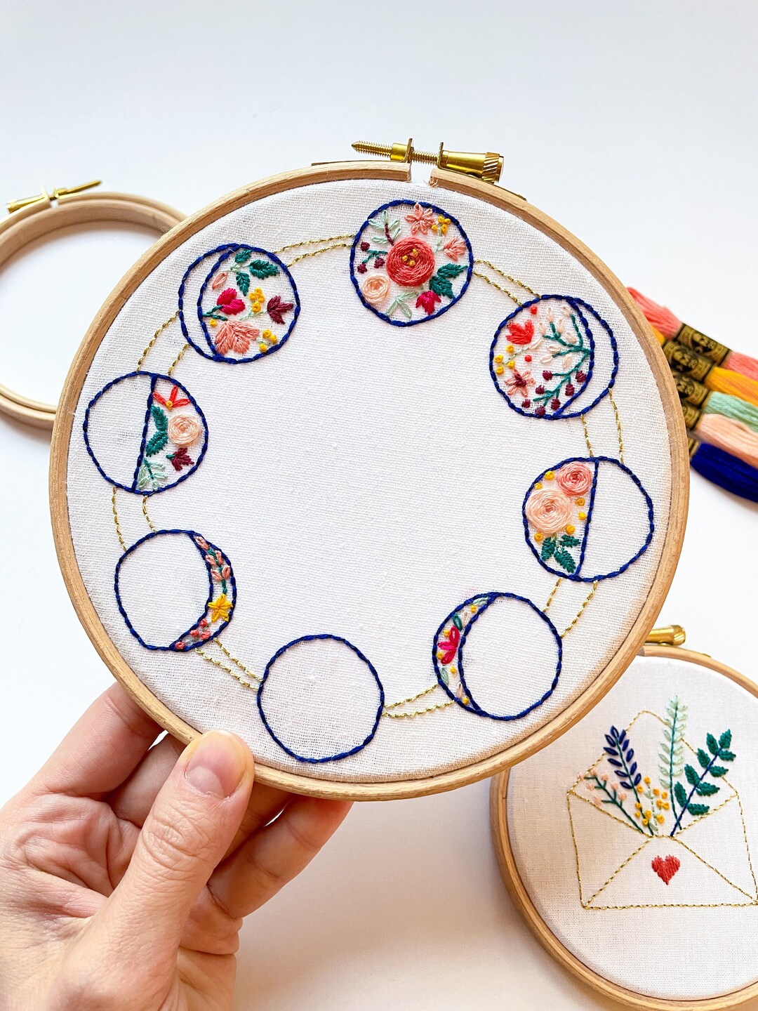 Complete Kit, MOON PHASES: Embroidery for Beginners, Materials and ...