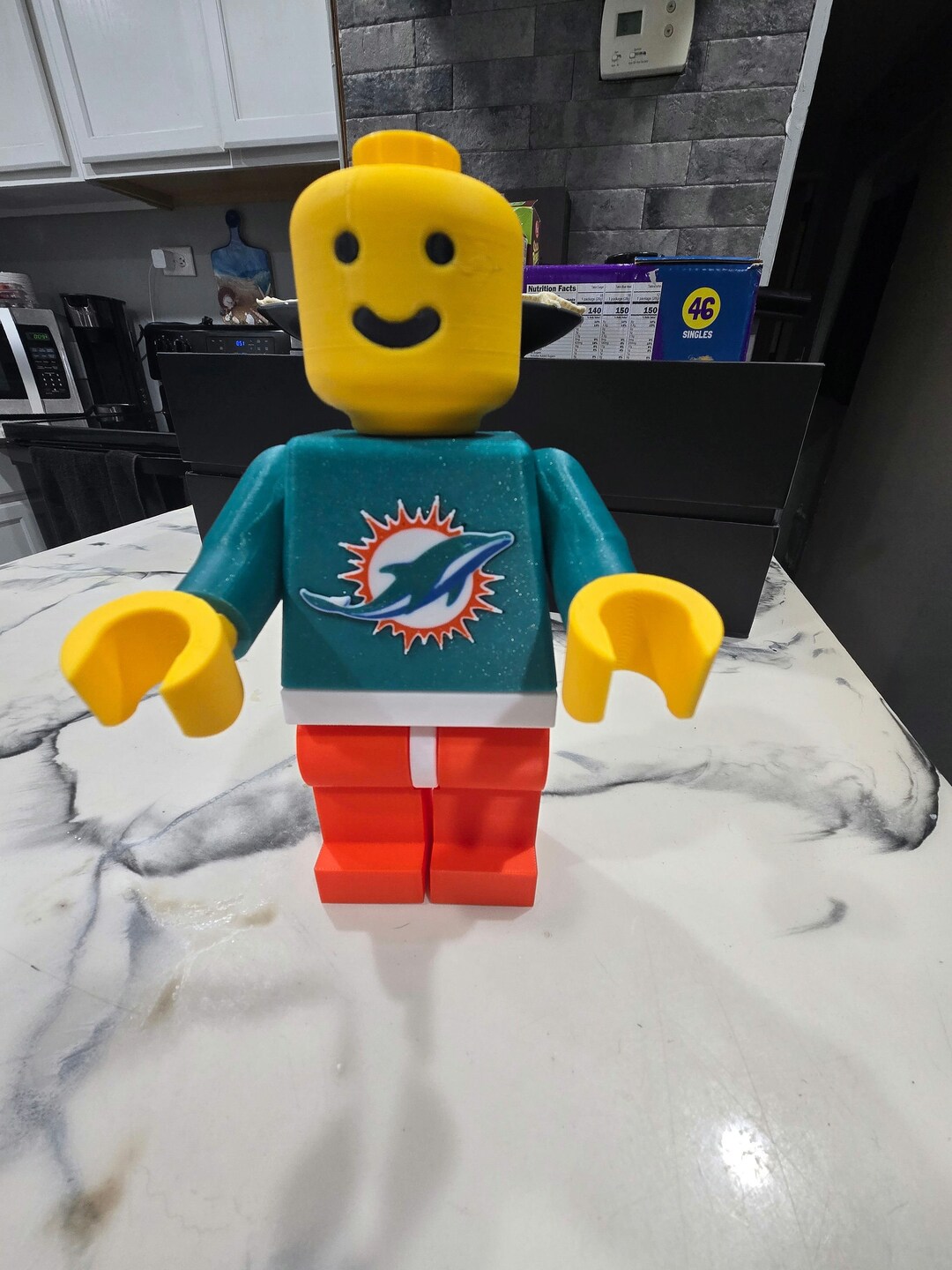 3d Printed Lego Brick Man EVERY NFL AVAILABLE miami Dolphins - Etsy